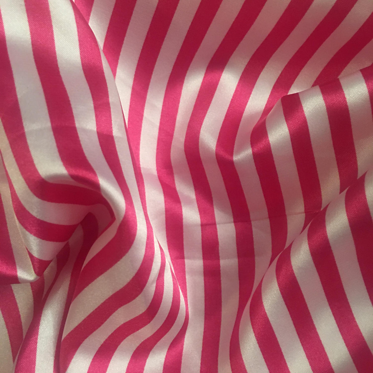 Raspberry Striped Satin. – Fiibers Fabric